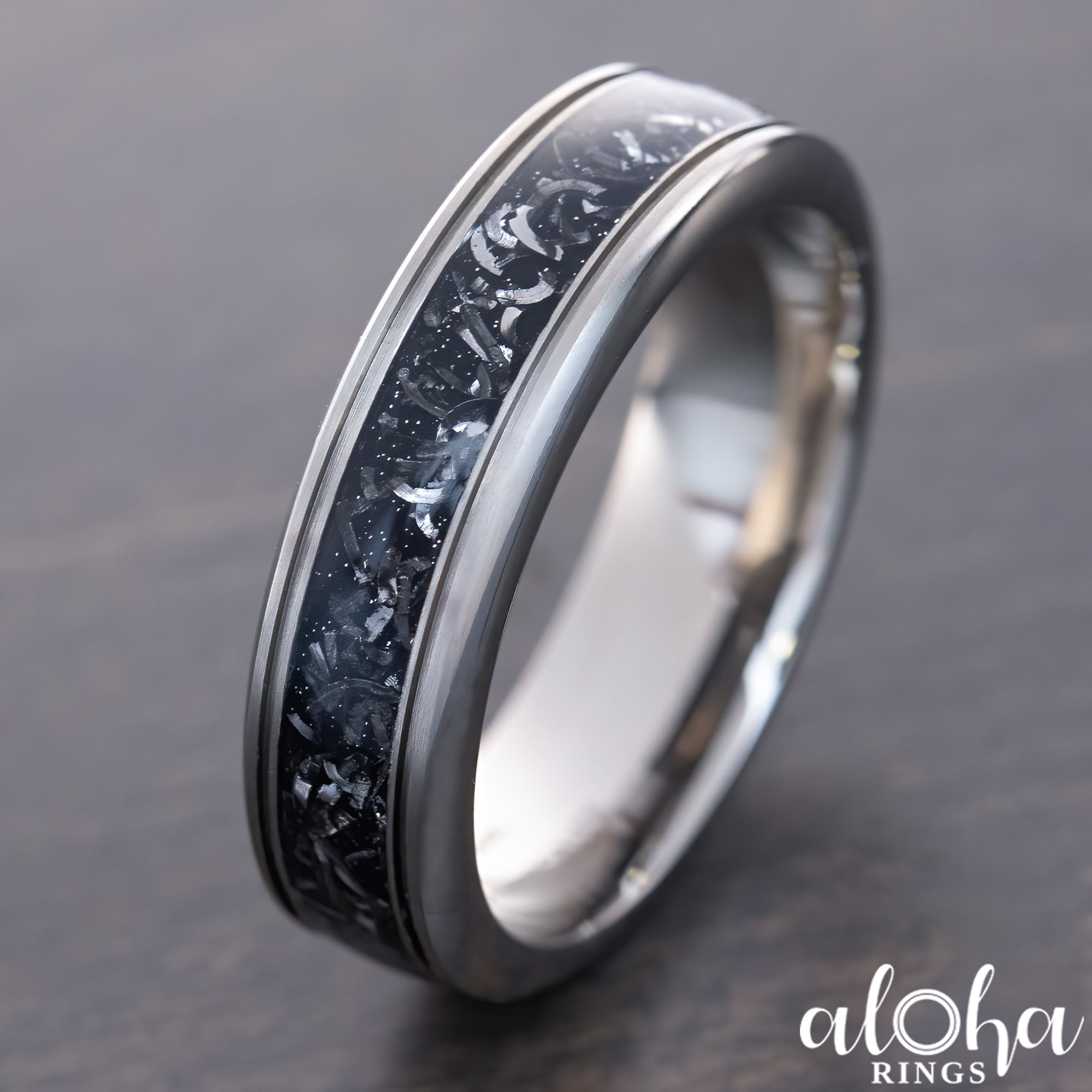 Titanium GR5 Ring [6mm width] Meteorite – ALOHA RINGS - Hawaiian Jewelry